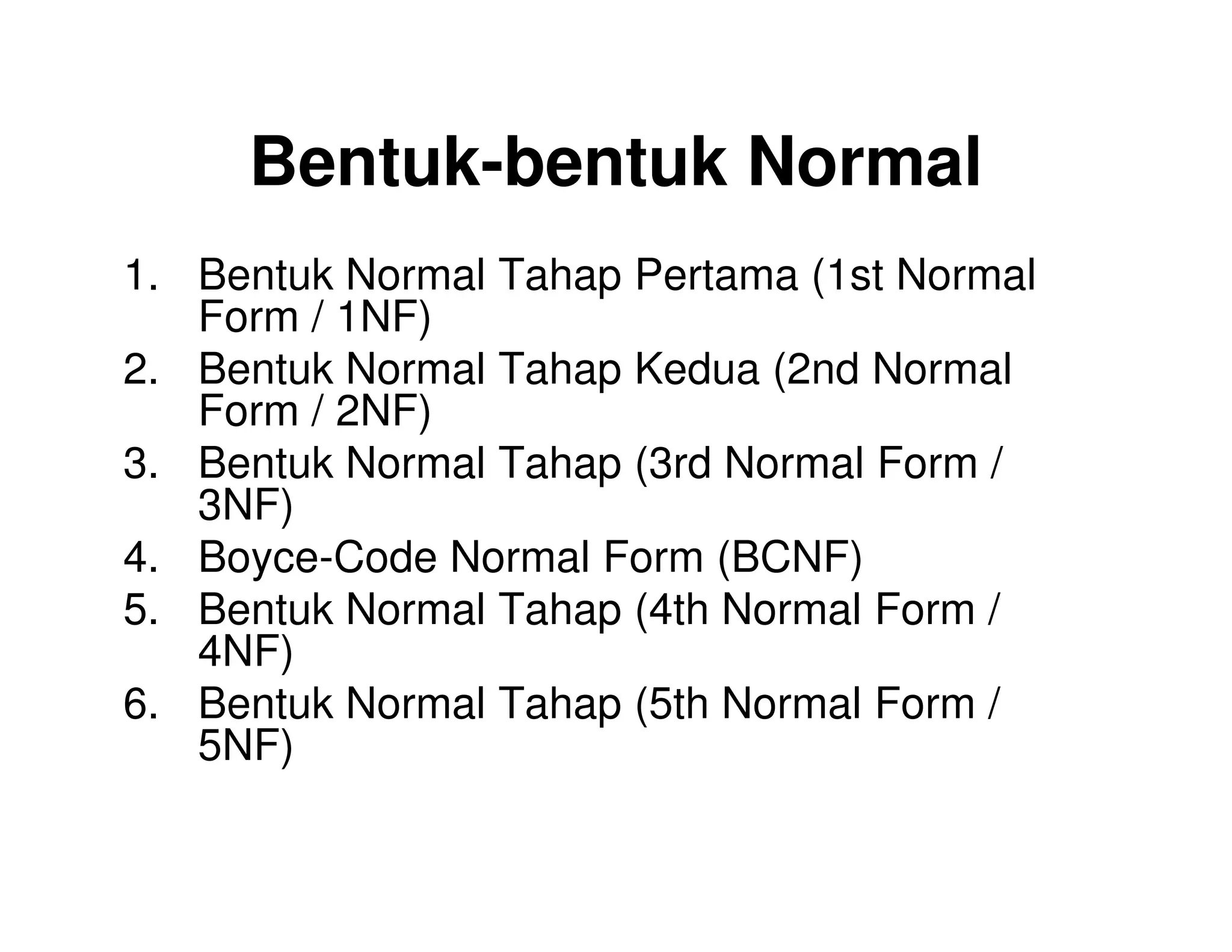 6 Materi Kuliah Normalisasi Tabel Database | PDF
