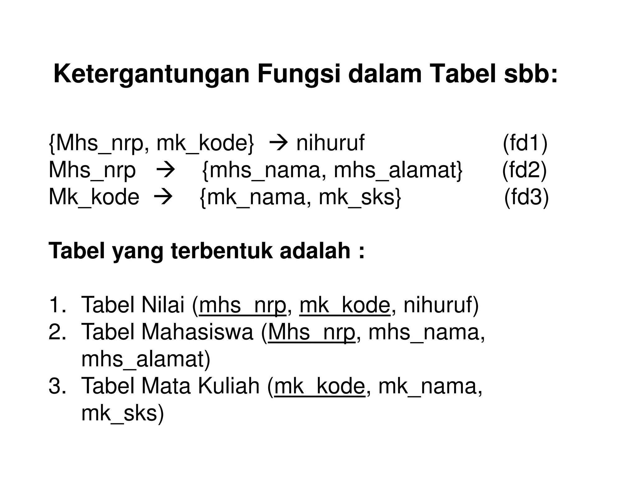 6 Materi Kuliah Normalisasi Tabel Database | PDF