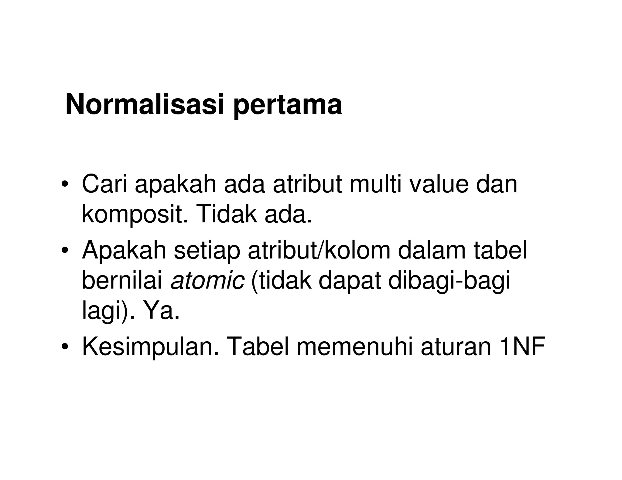 6 Materi Kuliah Normalisasi Tabel Database | PDF