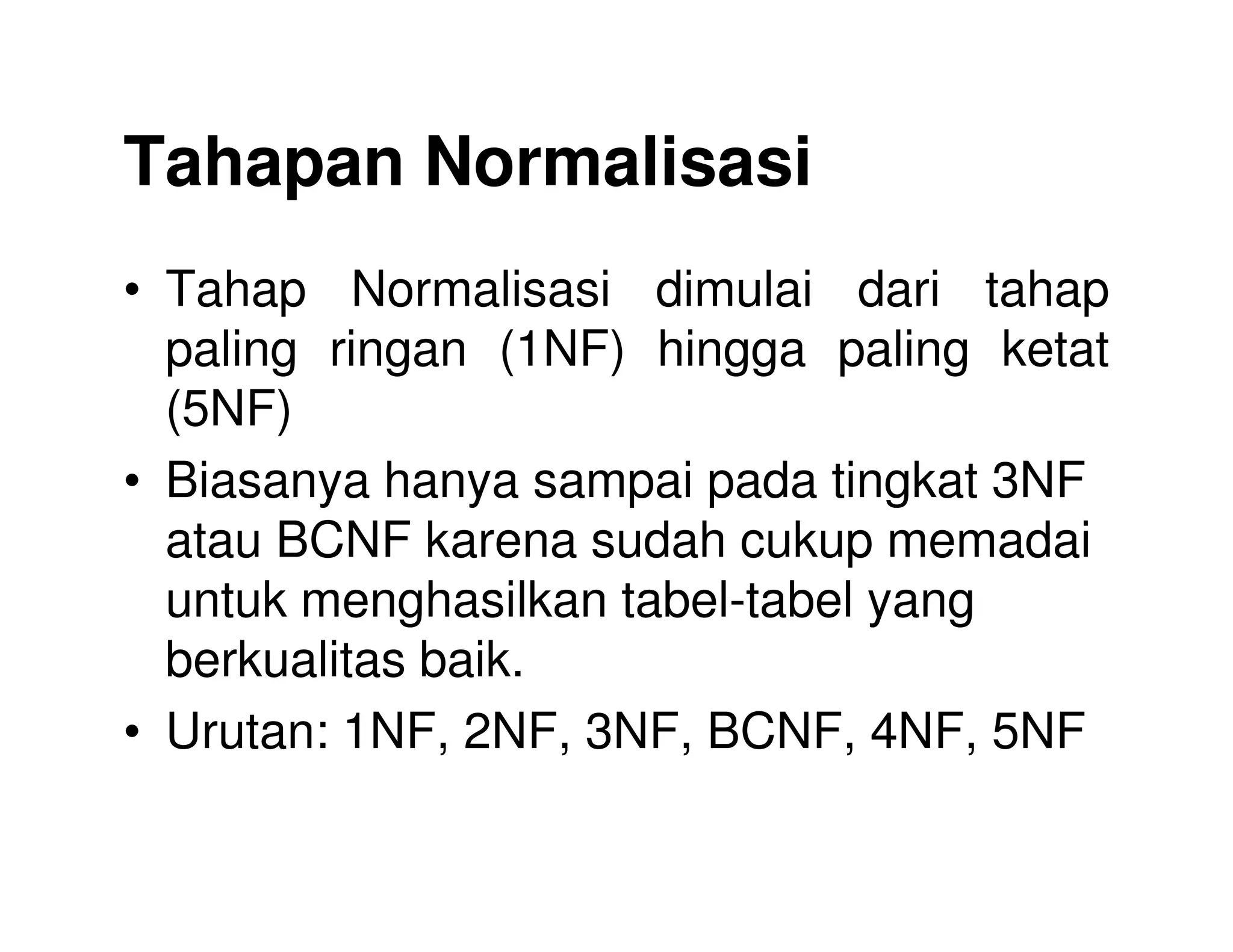 6 Materi Kuliah Normalisasi Tabel Database | PDF