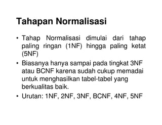 6 Materi Kuliah Normalisasi Tabel Database | PDF