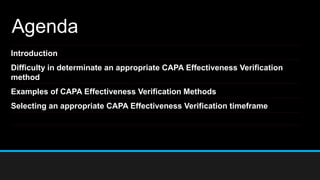 6 methods for CAPAs effectiveness verification | PPTX