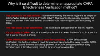 6 methods for CAPAs effectiveness verification | PPTX