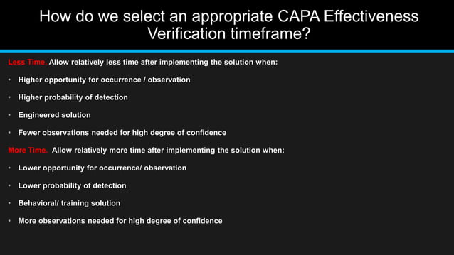 6 methods for CAPAs effectiveness verification | PPTX