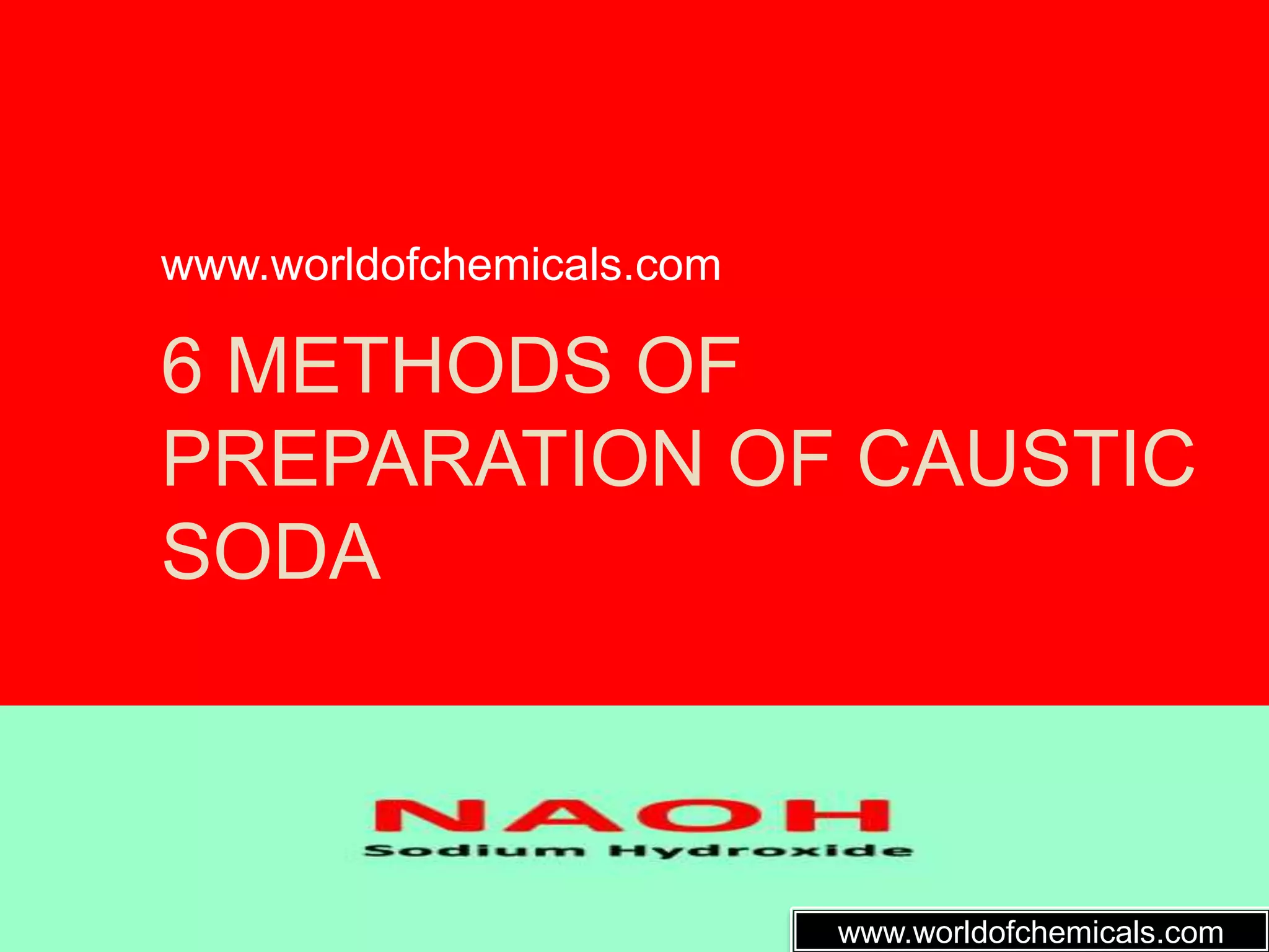 6 methods of preparation of caustic soda | PPTX