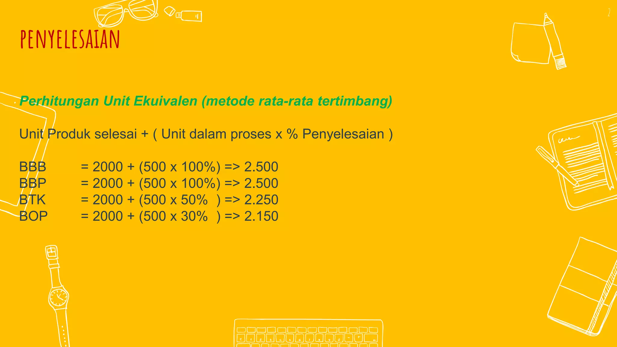 Harga pokok proses 1 departemen | PDF