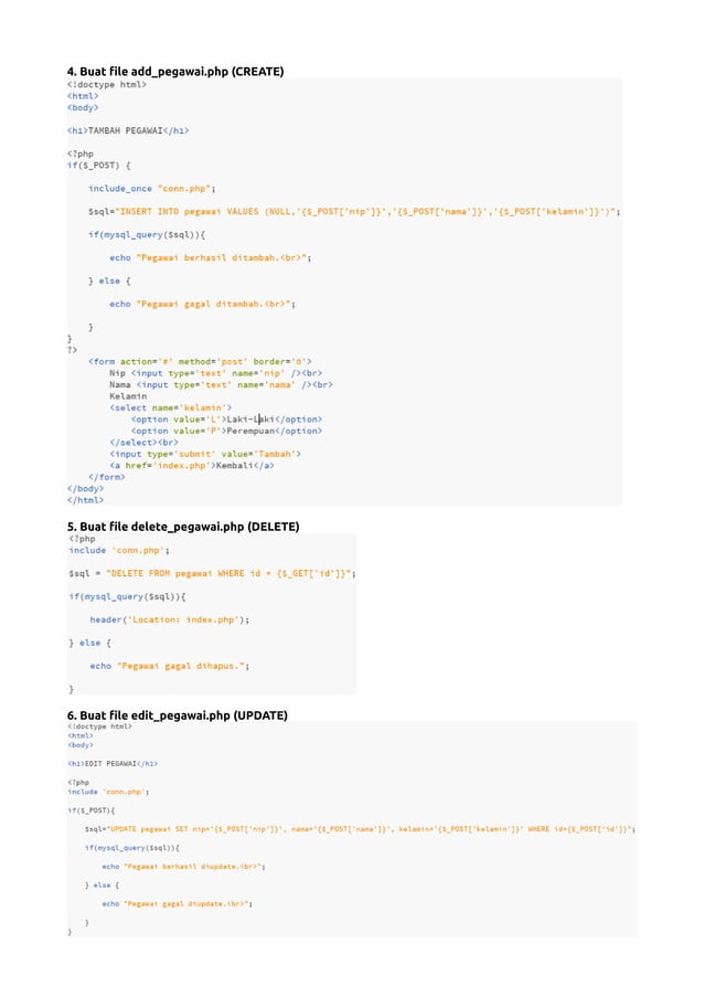 CRUD dengan PHP dan MySQL | PDF