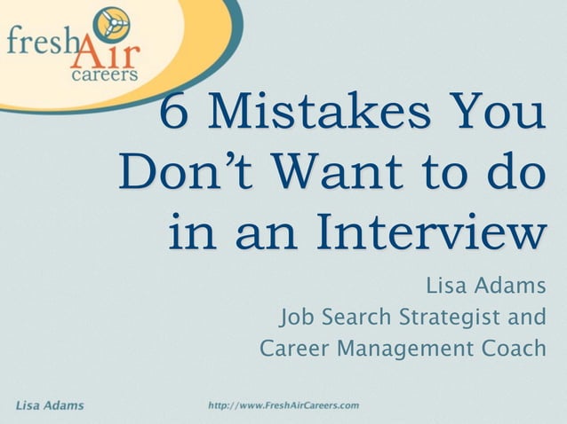 6 Mistakes To Avoid In An Interview | KEY | Resume Writing and Advice ...