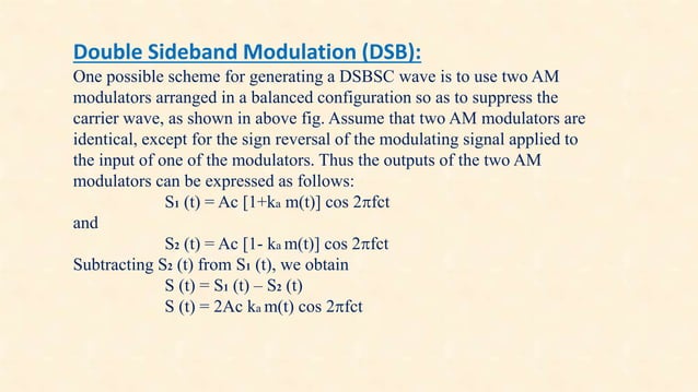 Single side band and double side band modulation | PPTX | Digital Audio ...