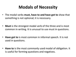 Modals of necessity | PPTX