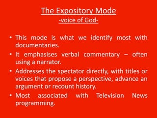 Modes of documentry | PPTX