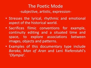 Modes of documentry | PPTX