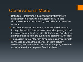 6 modes of documentaries | PPTX