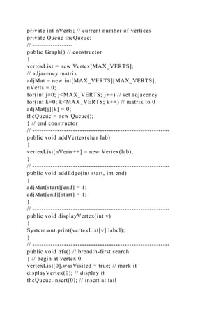 6Modify the bfs.java program (Listing A) to find the minimu.docx