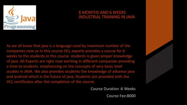 6 months and 6 weeks industrial training | PPTX