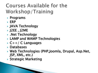 6 months project based mca training program | PPT