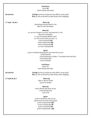 6 months training program aquatics | DOC