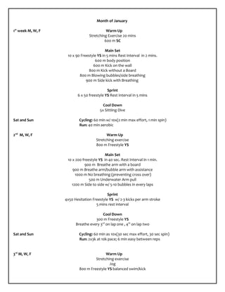 6 months training program aquatics | DOC