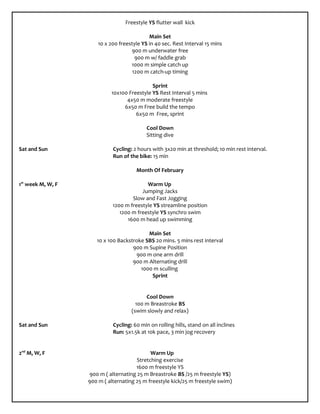 6 months training program aquatics | DOC