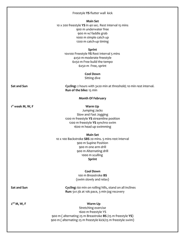 6 Months Training Program Aquatics Doc