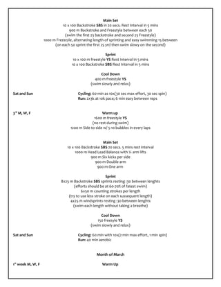 6 months training program aquatics | DOC