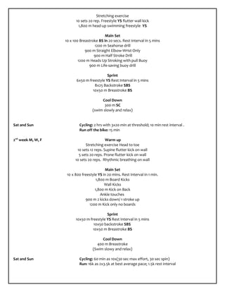 6 months training program aquatics | DOC
