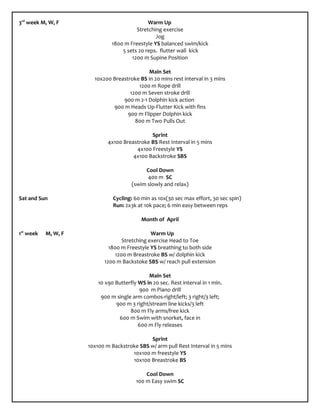 6 months training program aquatics | DOC