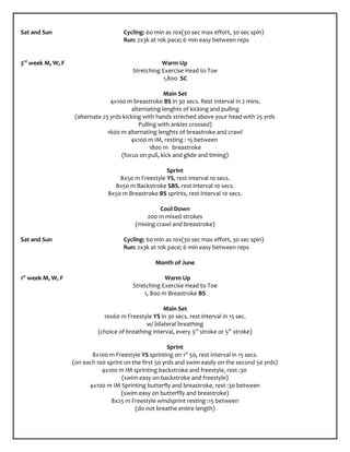 6 months training program aquatics | DOC