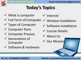 6 Month Basic Computer Training in Ambala ! Batra Computer Centre | PPT