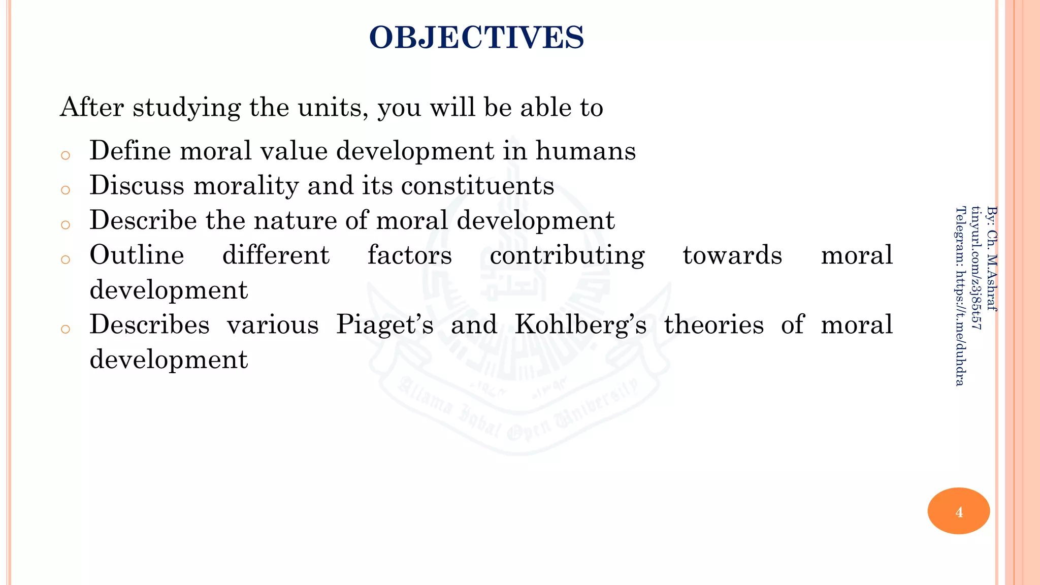 Unit-6 Moral Development in Adolescent Psychology | PDF