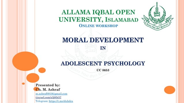 Unit-6 Moral Development in Adolescent Psychology | PDF