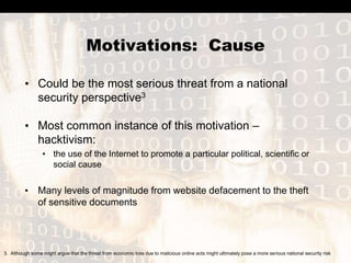 6 motivations of cybercriminals | PPTX