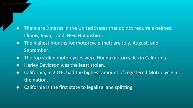 6 motorcycle fun facts | PPT