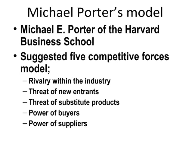 6 m porter's 5 forces competitive model | PPT | Business Administration ...