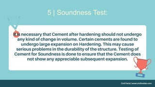 Tests of cement- Lab tests | PPTX