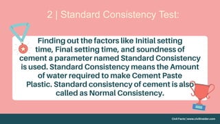 Tests of cement- Lab tests | PPTX