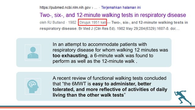 6 minute walking test (ilmiah divisi rehab) | PPT