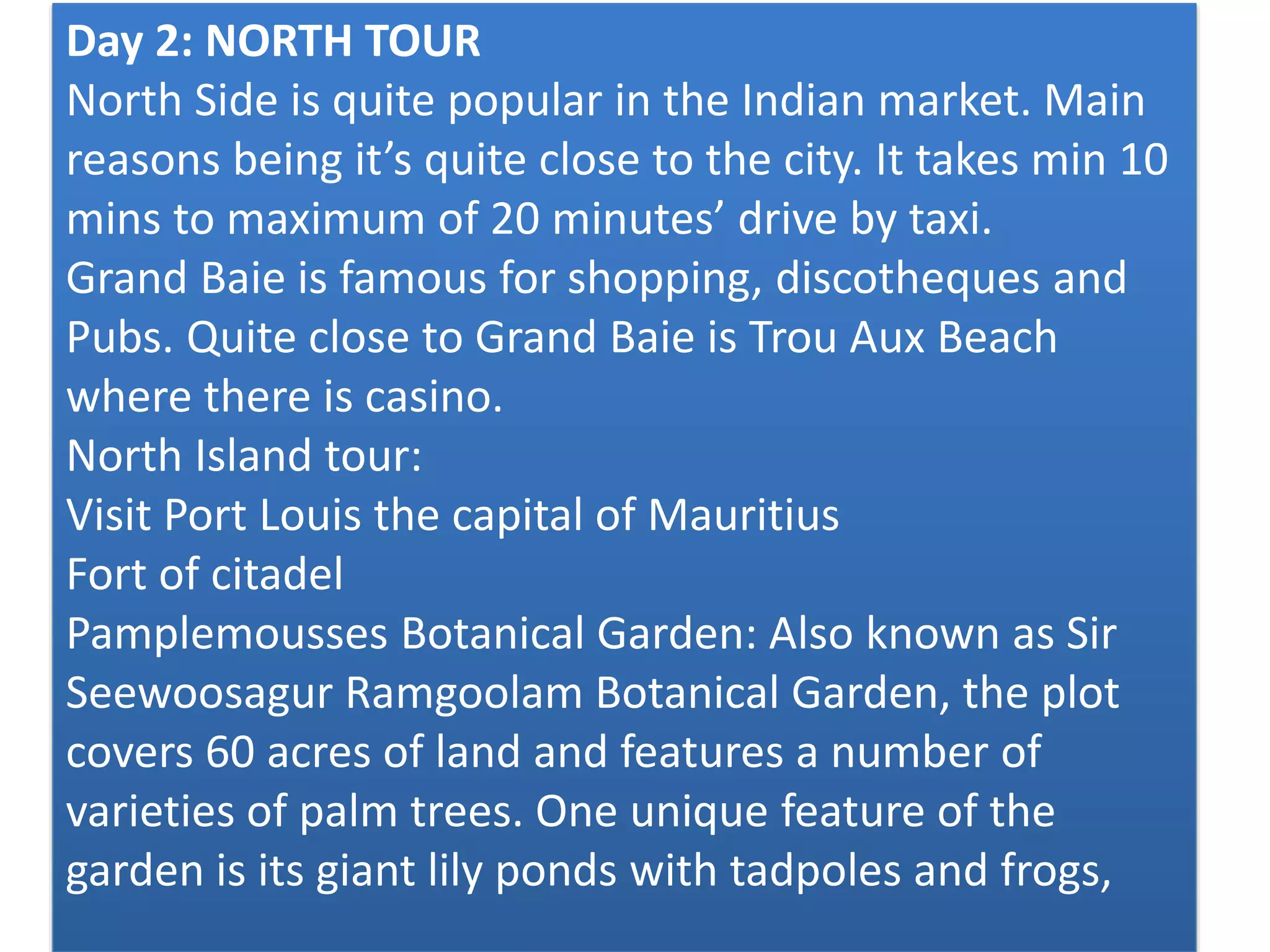 6 nights 7 days mauritius tour package itinerary | PPTX