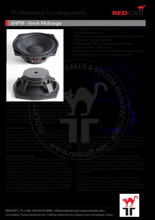 RedCatt announces 6" Mid Range Speaker | PDF