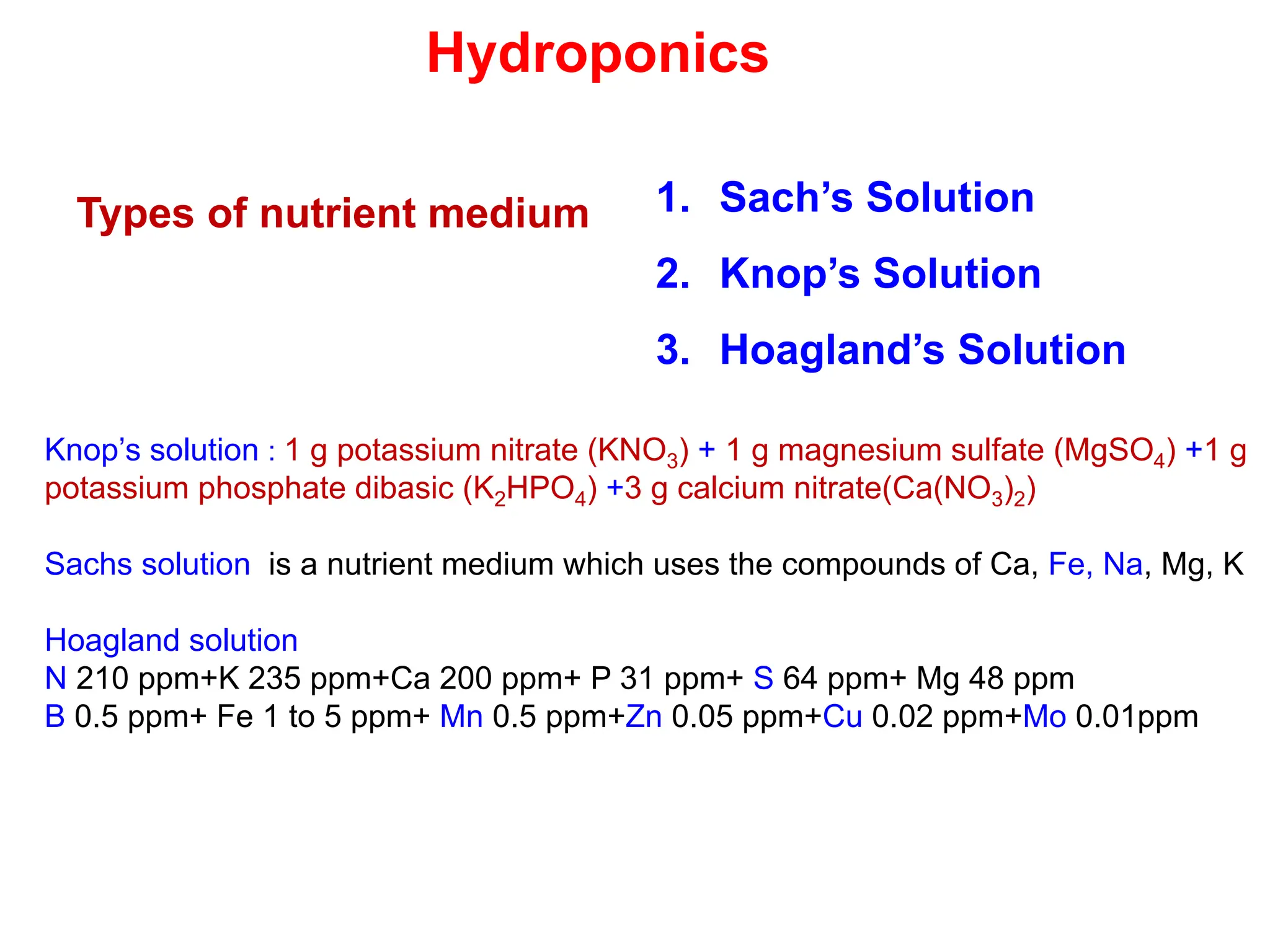 Nutrient classification&Soilless Culture | PDF