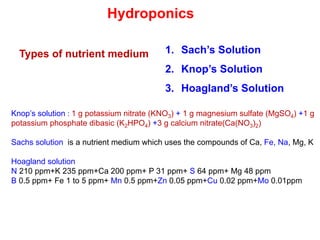 Nutrient classification&Soilless Culture | PDF