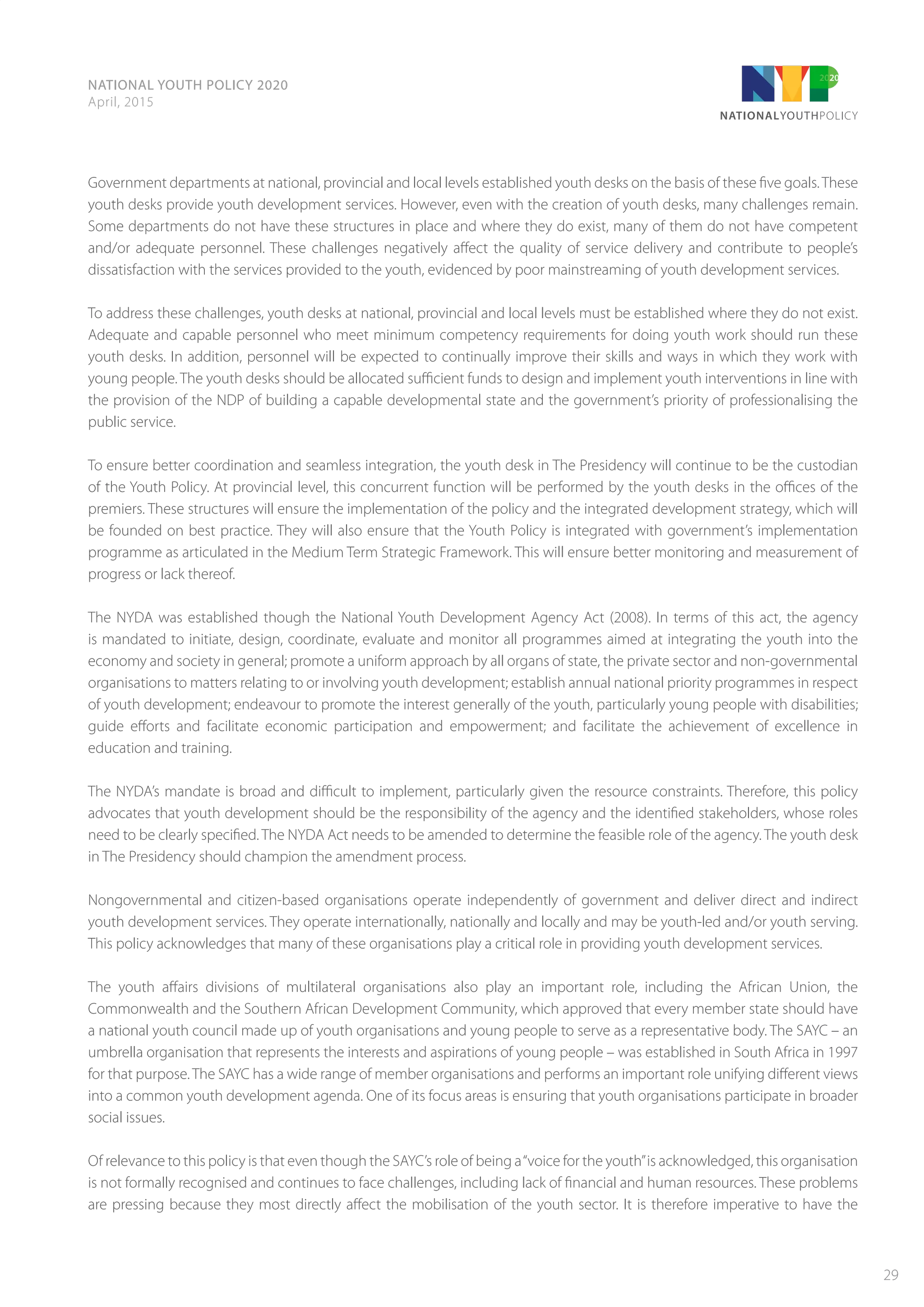 The Presidency - NYP Policy 2020 Report | PDF