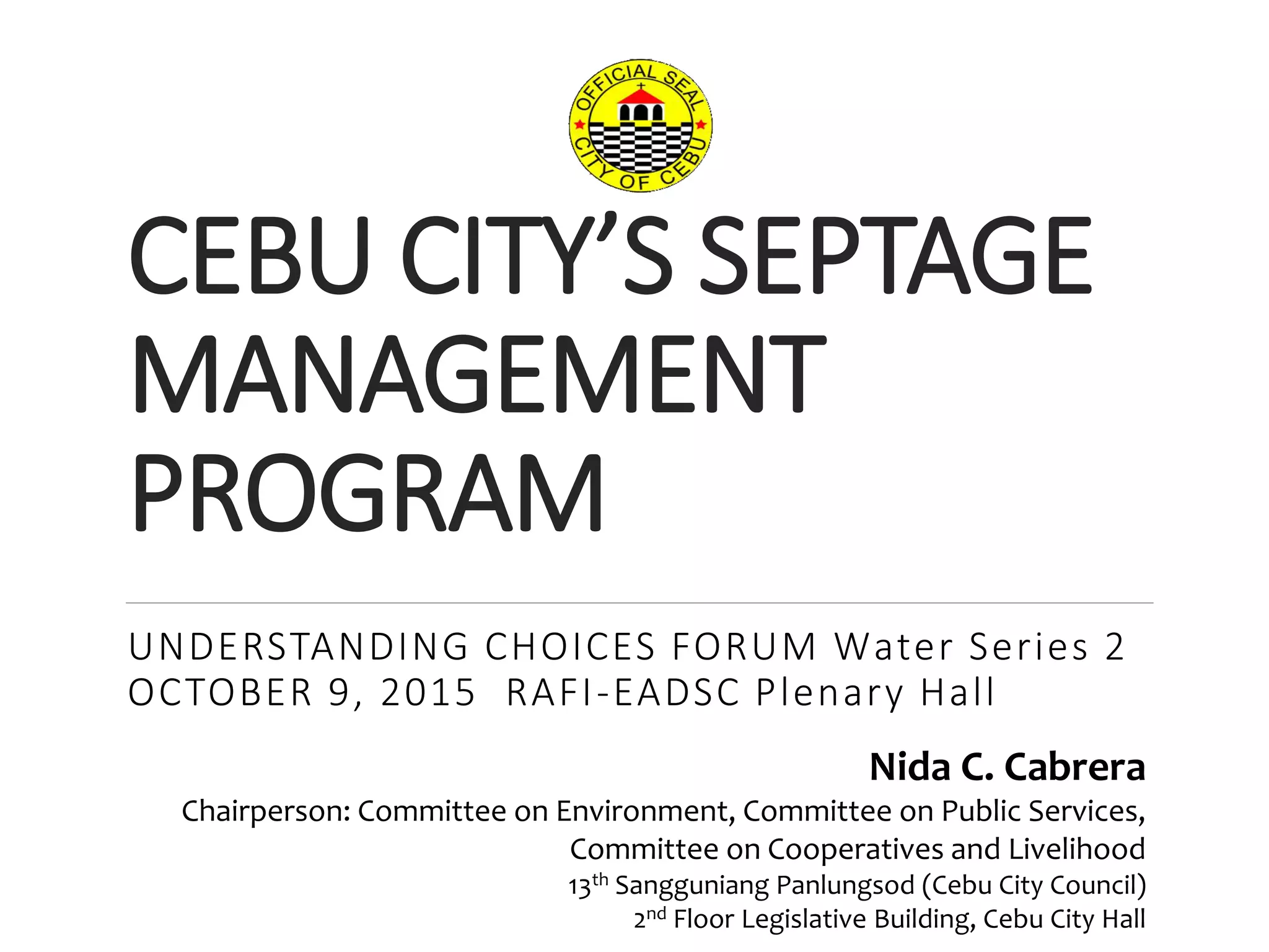 Cebu City's Septage Management Program | PDF