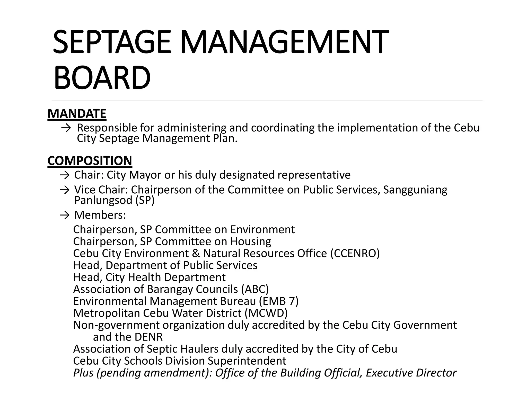 Cebu City's Septage Management Program | PDF