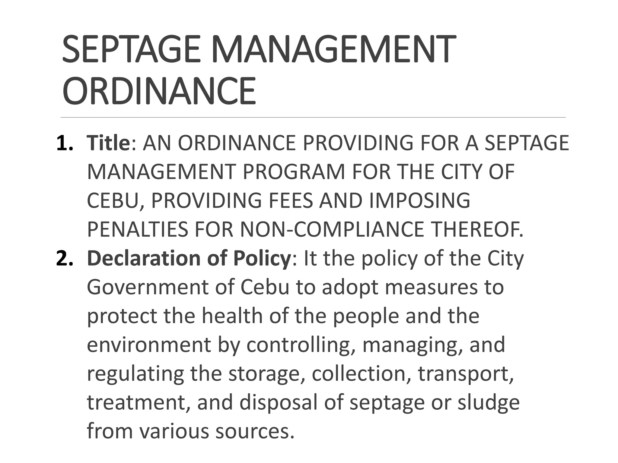 Cebu City's Septage Management Program | PDF