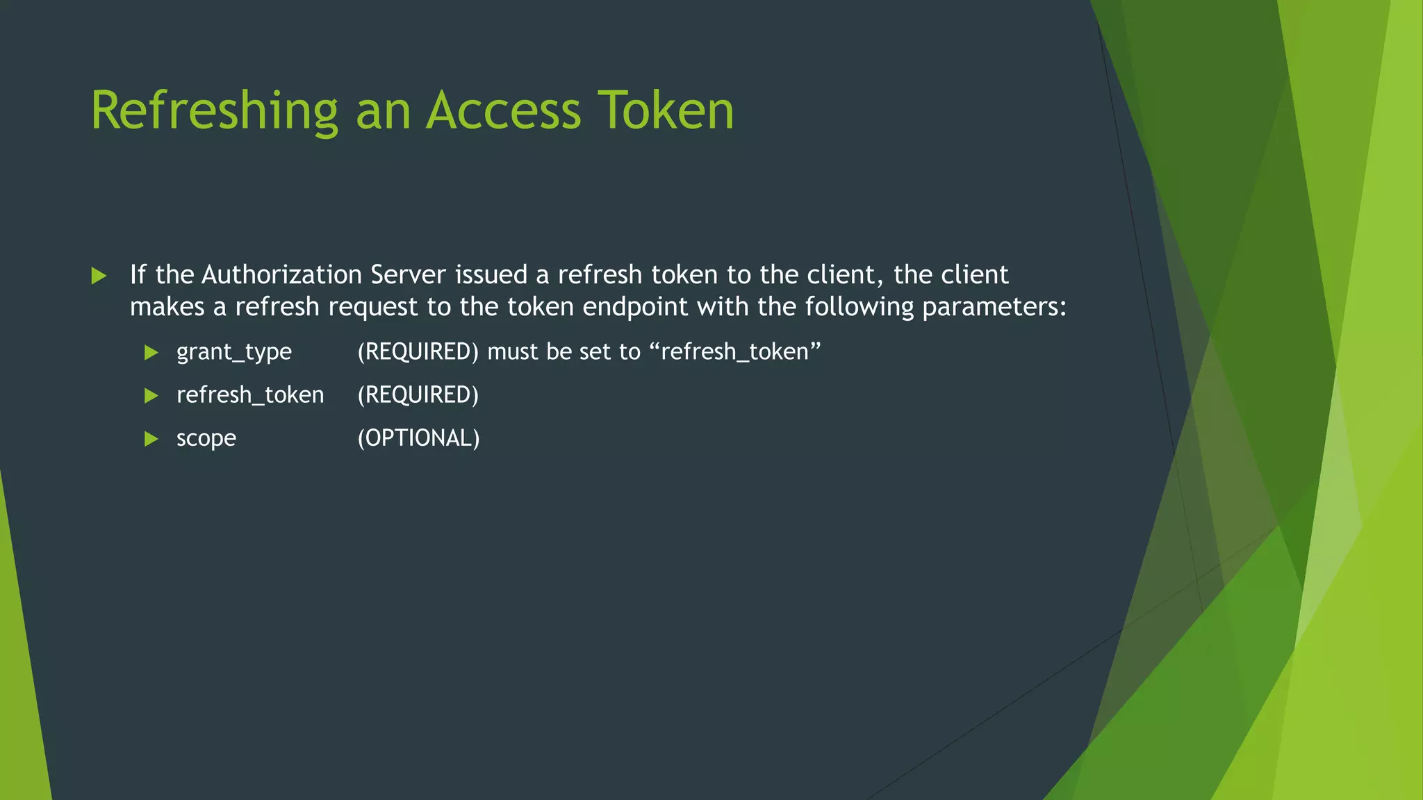 (6) OAuth 2.0 Refreshing an Access Token | PPTX