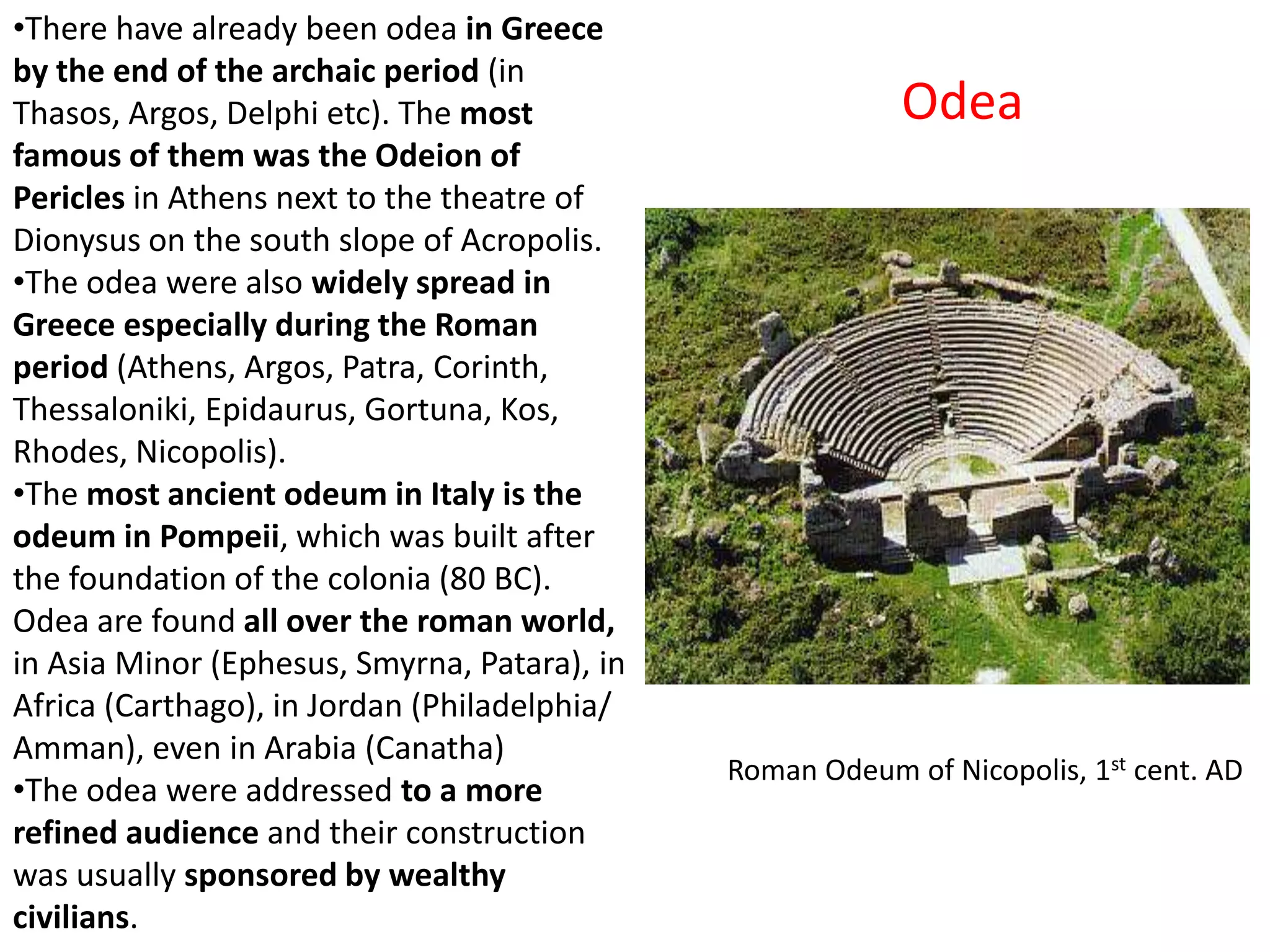 Odeia in ancient Greece and Rome | PPSX