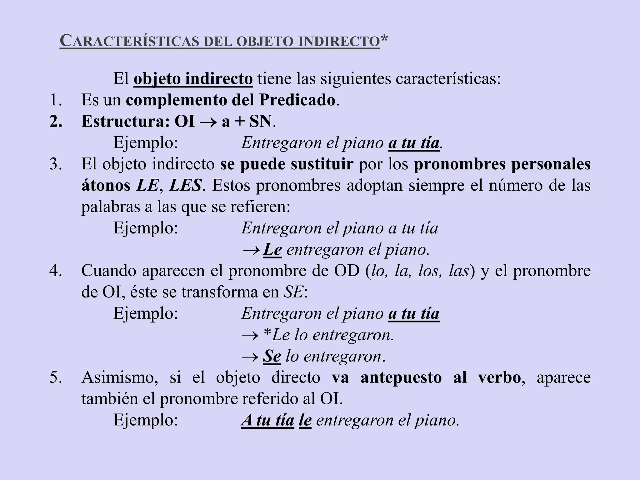 6 El Objeto directo y el objeto indirecto | PPTX