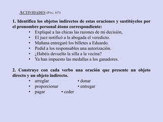 6 El Objeto directo y el objeto indirecto | PPTX