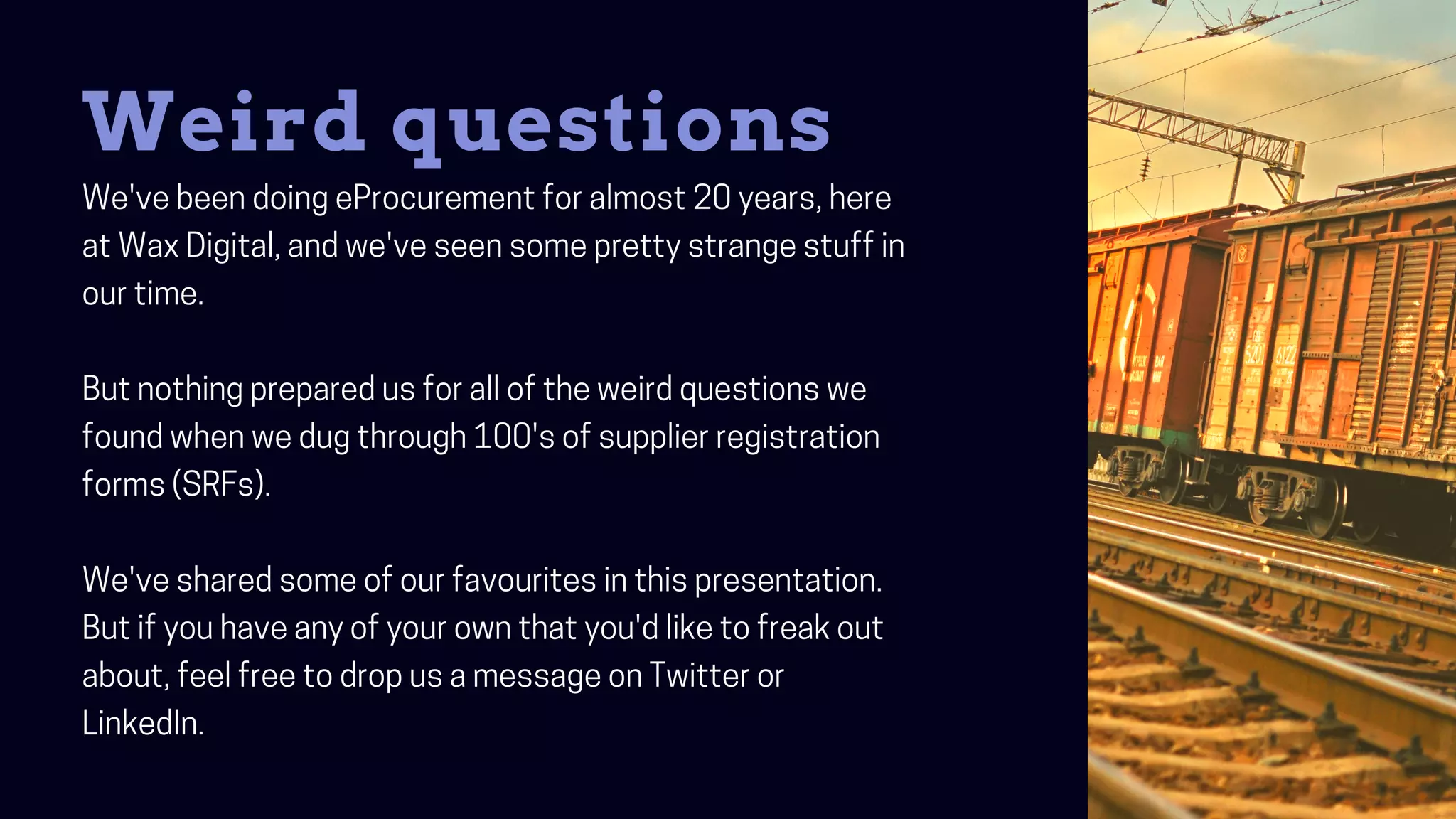 6 of the strangest supplier onboarding questions | PPT